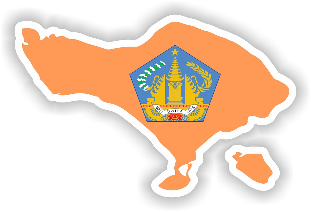 Bali Indonesia Map Sticker Flag for Laptop Book Fridge Guitar ...