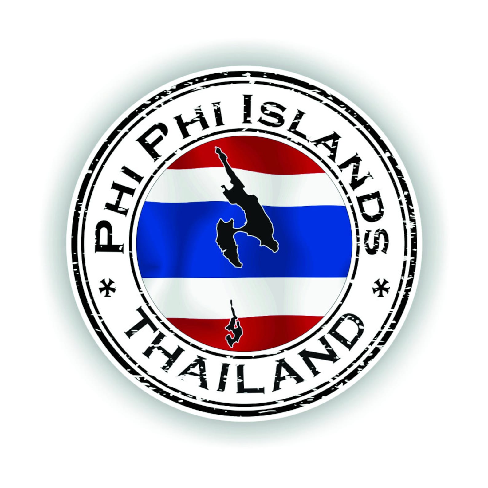 Thailand Phi Phi Islands Seal Sticker Round Flag for Laptop Book Fridge ...