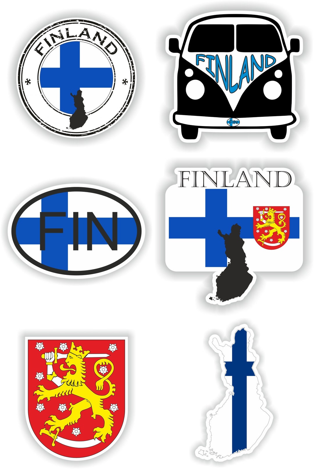 Finland Set of Stickers for Laptop Book Water Bottle Fridge Guitar ...