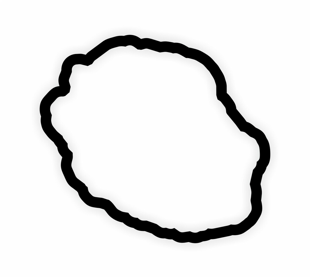 Reunion Map Flag Outline Sticker for Laptop Book Fridge Guitar ...