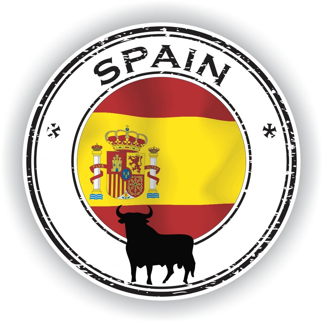 Spain Espana Taurus Seal Sticker Round Flag for Laptop Book - Etsy