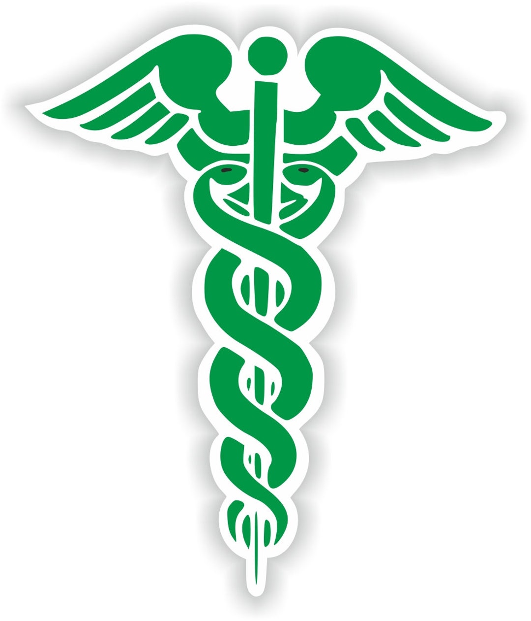 Caduceus Green Medical Pharmacy Doctor Symbol Sticker for Bumper Car ...
