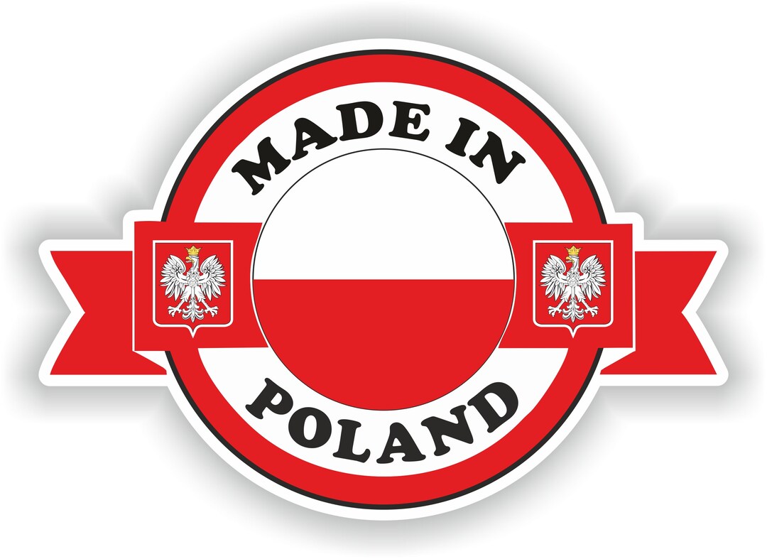 Poland Made In, Sticker Flag for Laptop Book Fridge Water Bottle ...