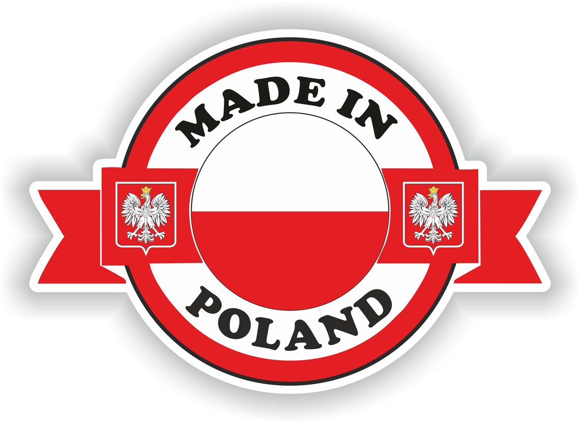 Poland Made In, Sticker Flag for Laptop Book Fridge Water Bottle ...