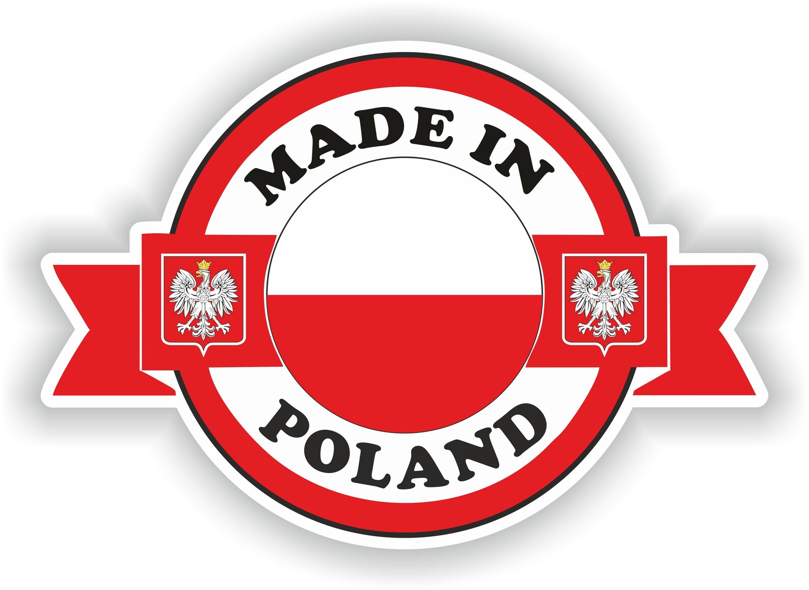 Poland Made In, Sticker Flag for Laptop Book Fridge Water Bottle ...