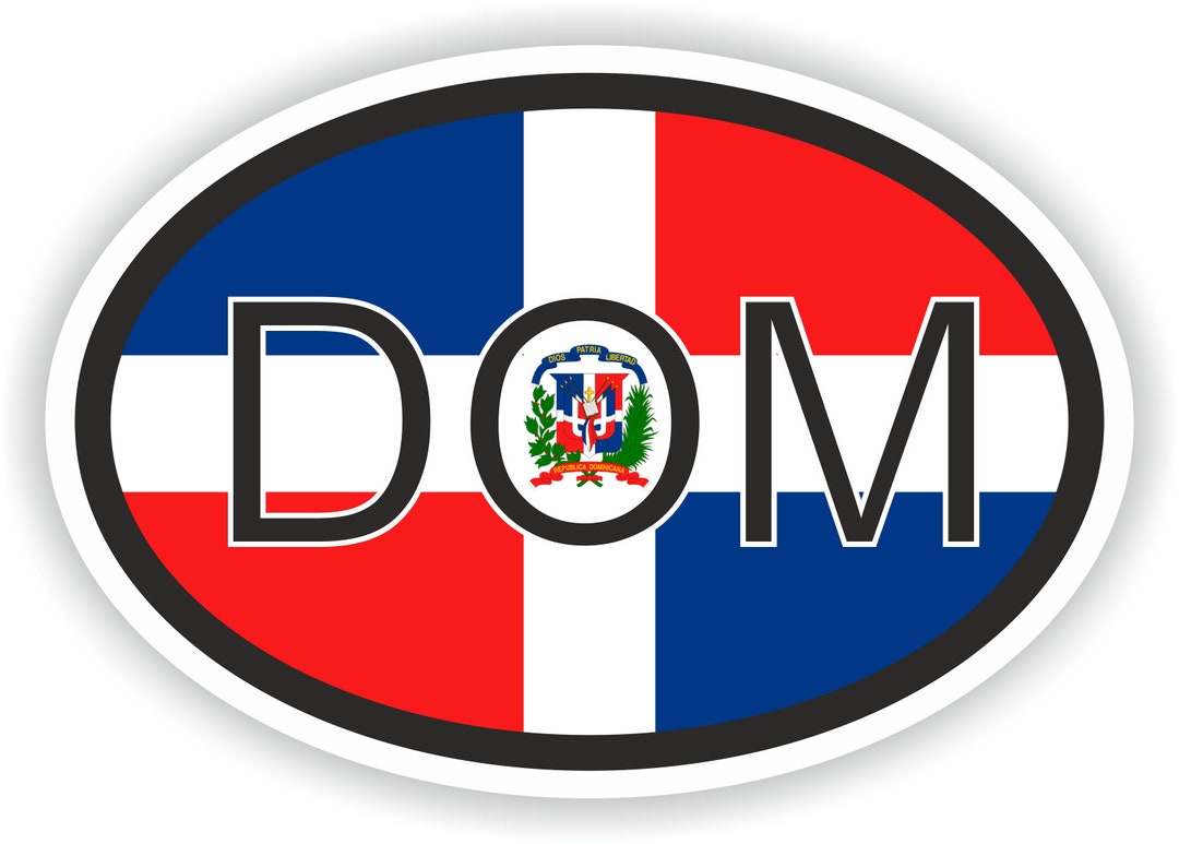 Dominican Republic Country Code Oval Sticker With Flag for Bumper ...