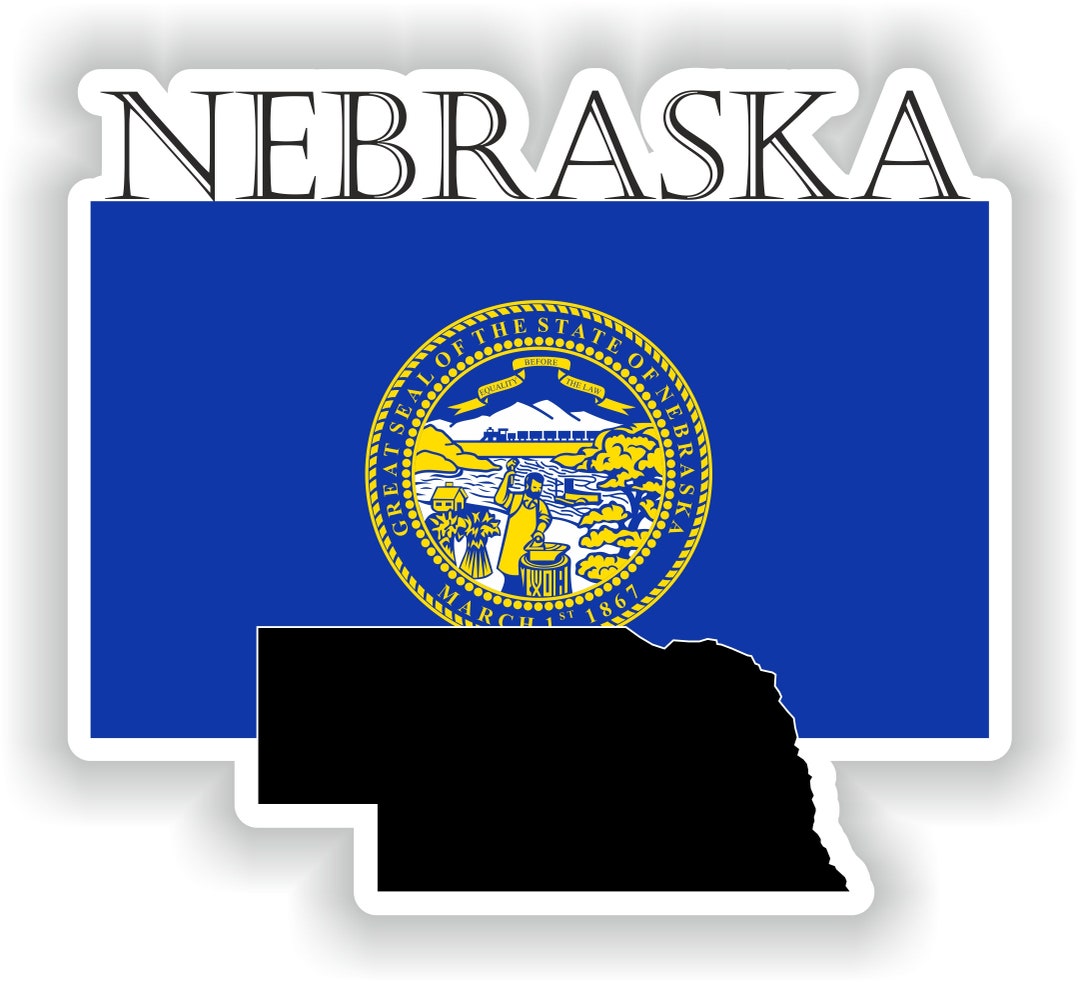 Nebraska Sticker Flag MF for Laptop Book Fridge Guitar Motorcycle ...