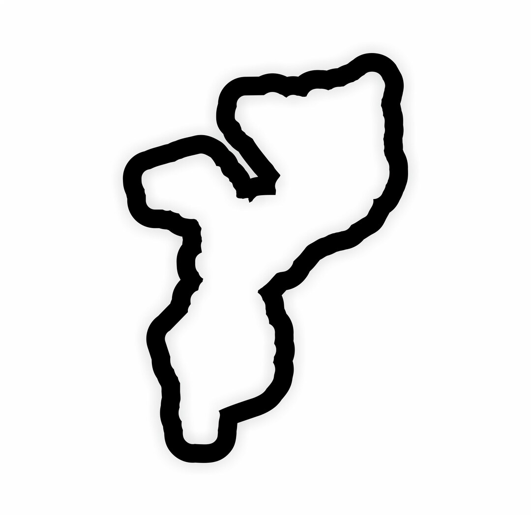 Mozambique Map Flag Outline Sticker For Laptop Book Fridge Guitar
