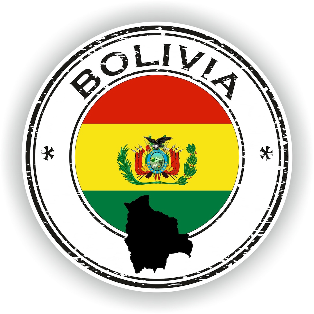 Bolivia Seal Sticker Round Flag for Laptop Book Fridge Guitar ...