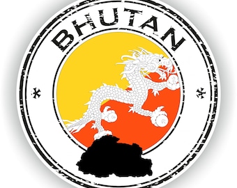 Bhutan Round Flag SVG Bhutanese Circular Banner, Country National ...
