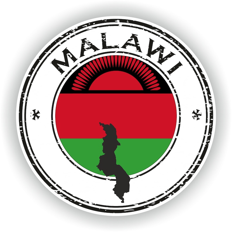 Malawi Seal Sticker Round Flag for Laptop Book Fridge Guitar Motorcycle ...
