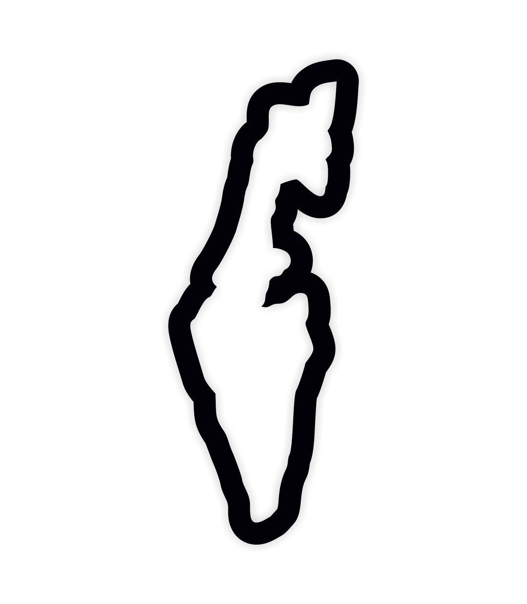 Israel Map Flag Outline Sticker For Laptop Book Fridge Guitar