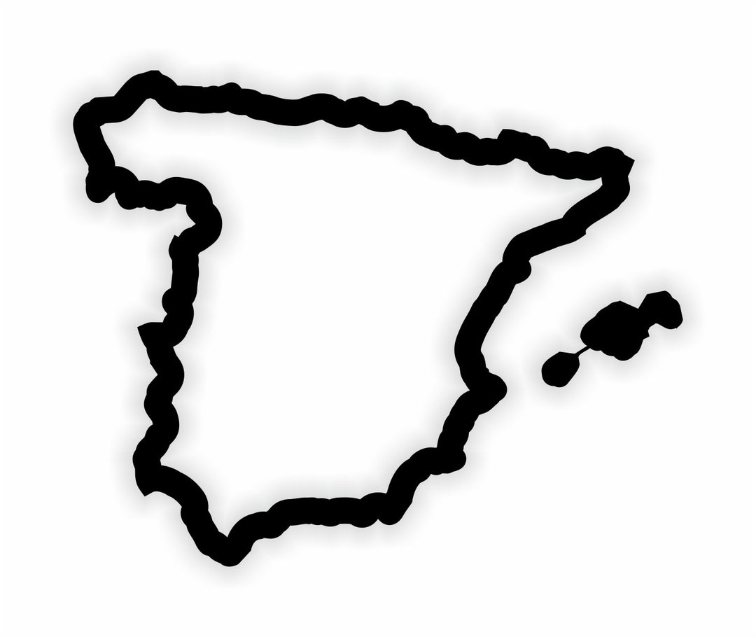 Spain Map Flag Outline Sticker for Laptop Book Fridge Guitar Motorcycle ...