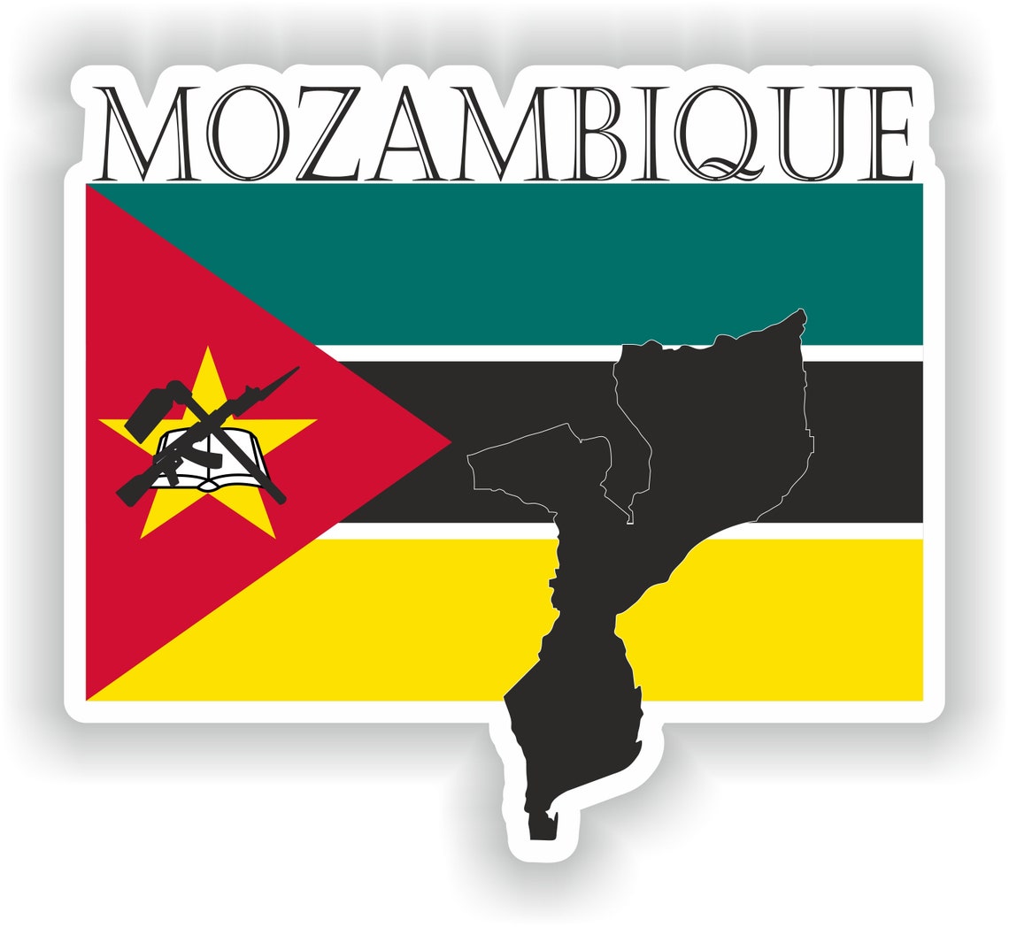 Mozambique Sticker Flag MF for Laptop Book Fridge Guitar Motorcycle ...
