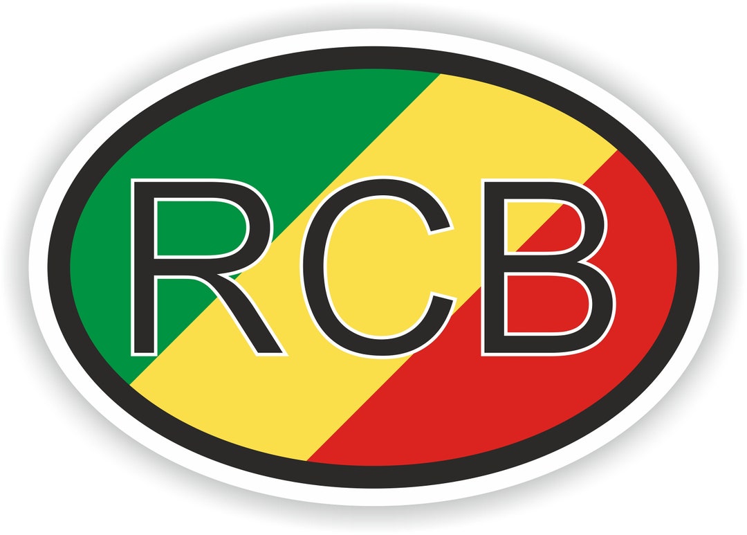 Congo Country Code Oval Sticker With Flag for Bumper Laptop Book Fridge ...