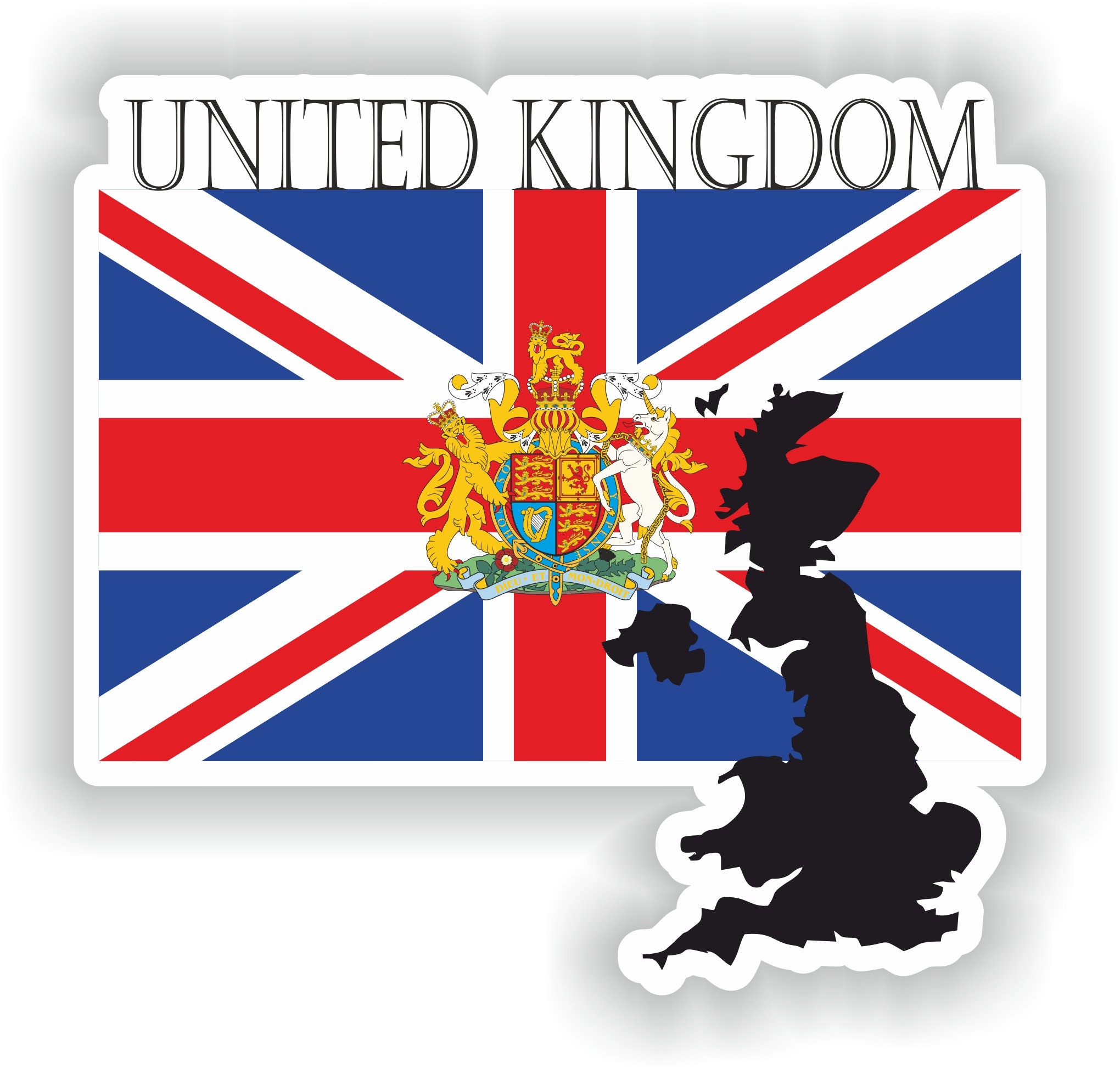United Kingdom UK Sticker Flag MF for Laptop Book Fridge Guitar ...