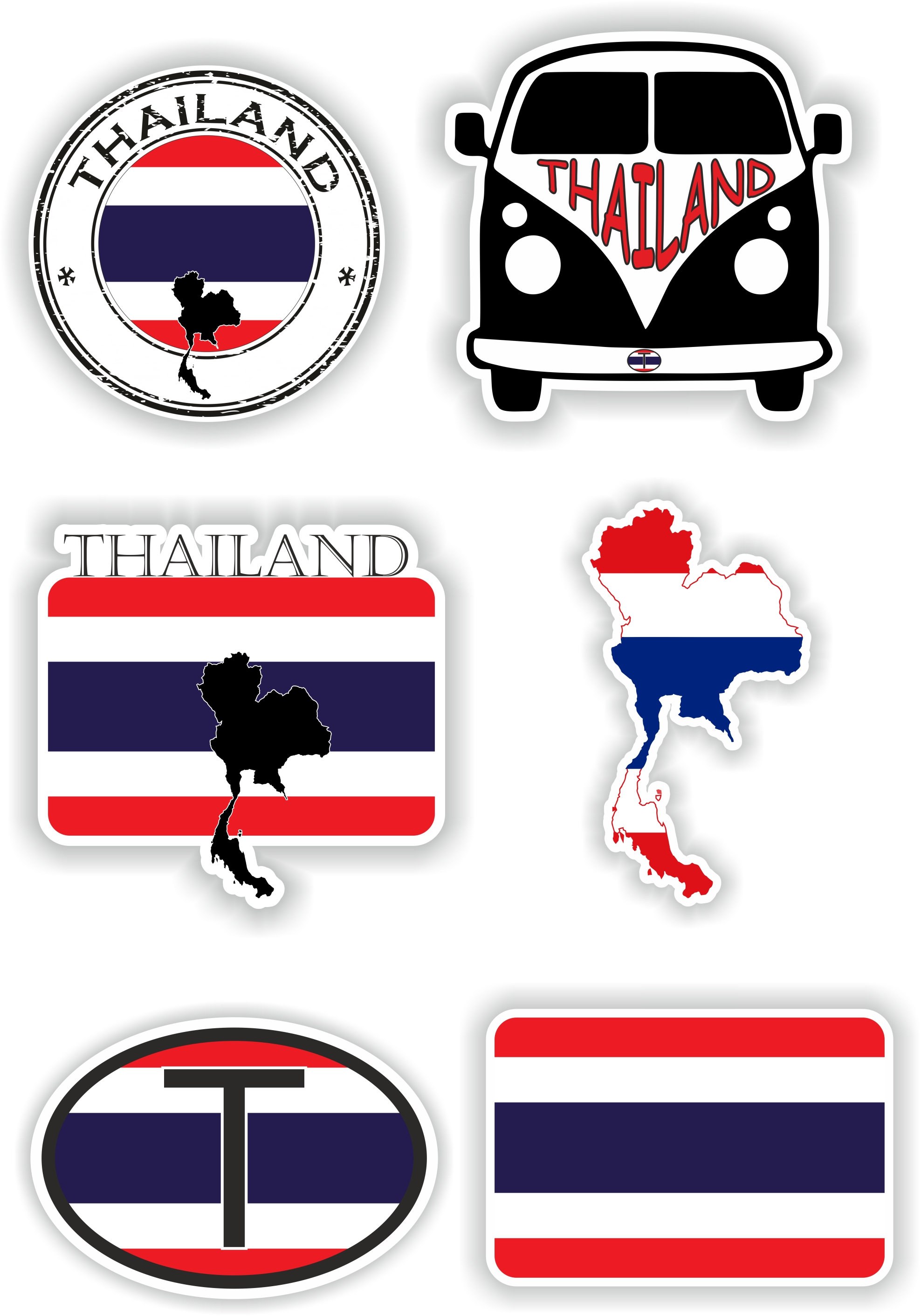 Thailand Set of Stickers for Laptop Book Water Bottle Fridge Guitar ...