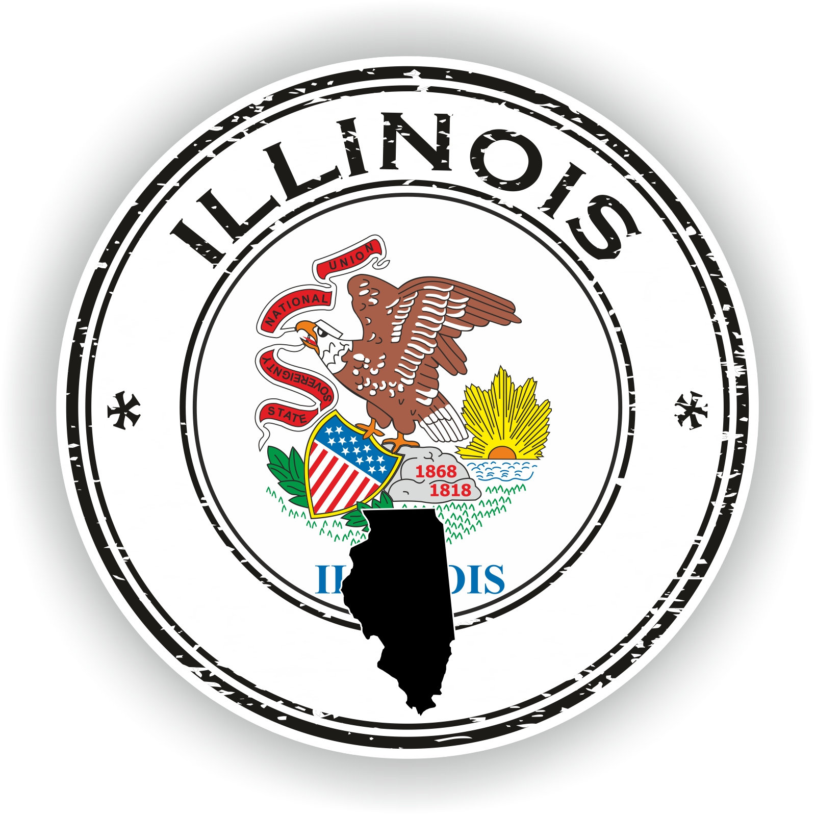 Illinois Seal Round Flag - Digital File Download - Svg, Png, Eps, Jpg ...