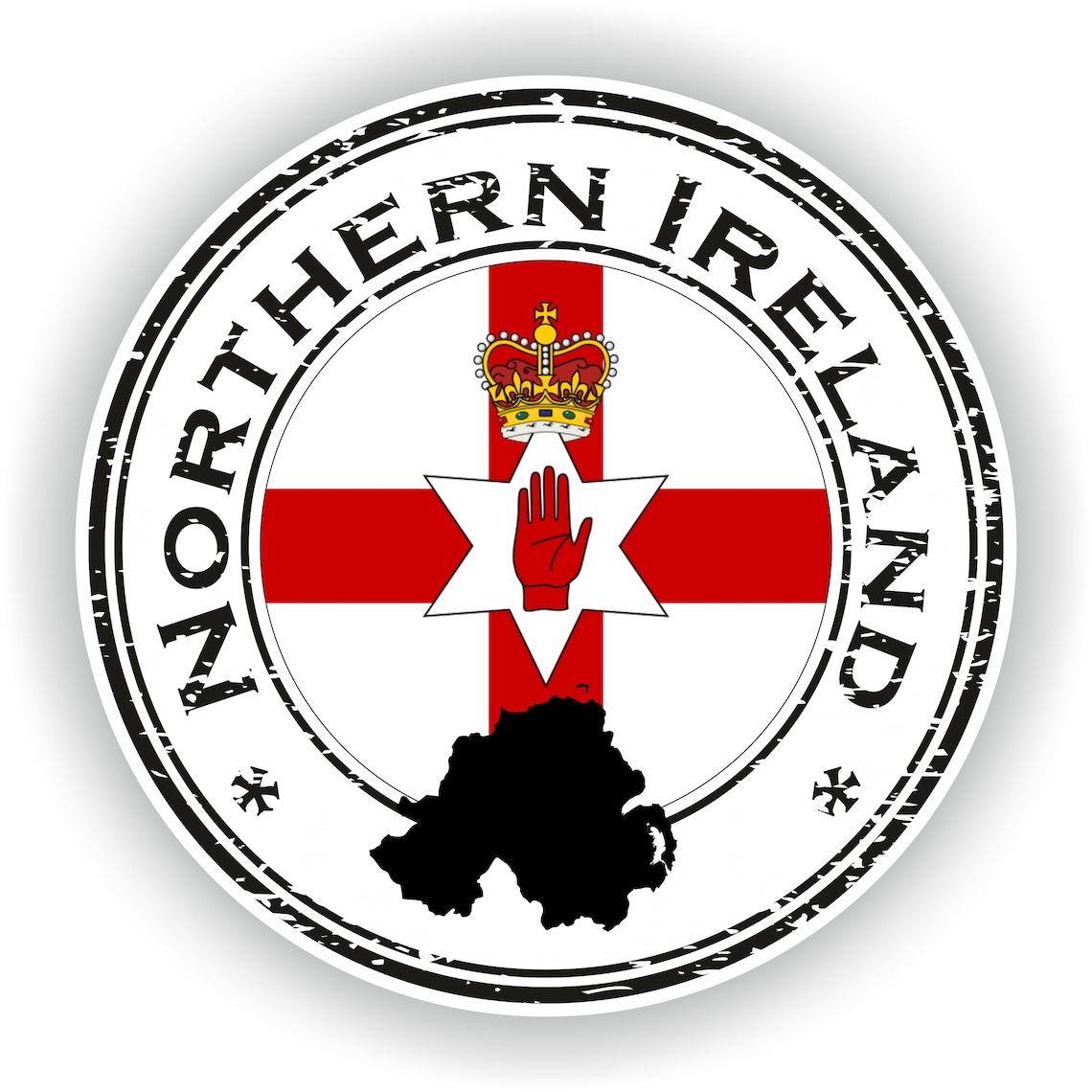 Northern Ireland Seal Sticker Round Flag for Laptop Book Fridge Guitar ...