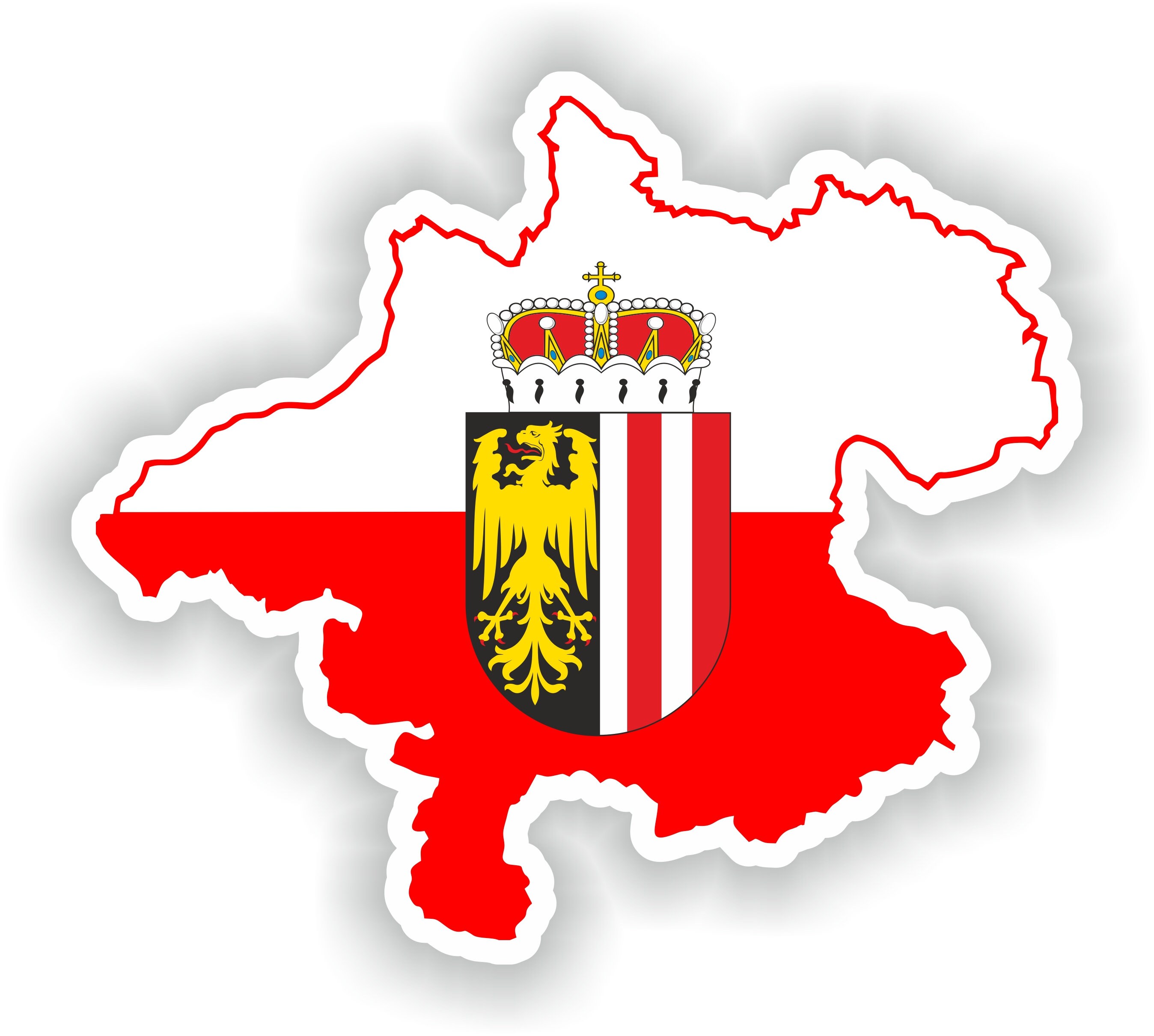 Upper Austria Map Sticker Flag for Laptop Book Fridge Guitar Motorcycle ...