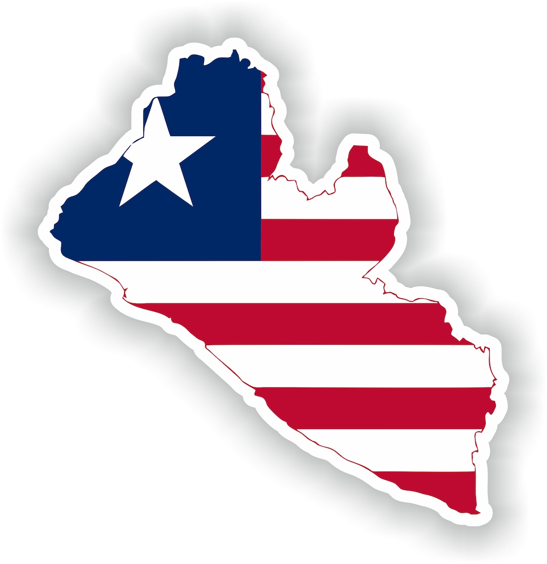 Liberia Map Sticker Flag for Laptop Book Fridge Guitar Motorcycle ...