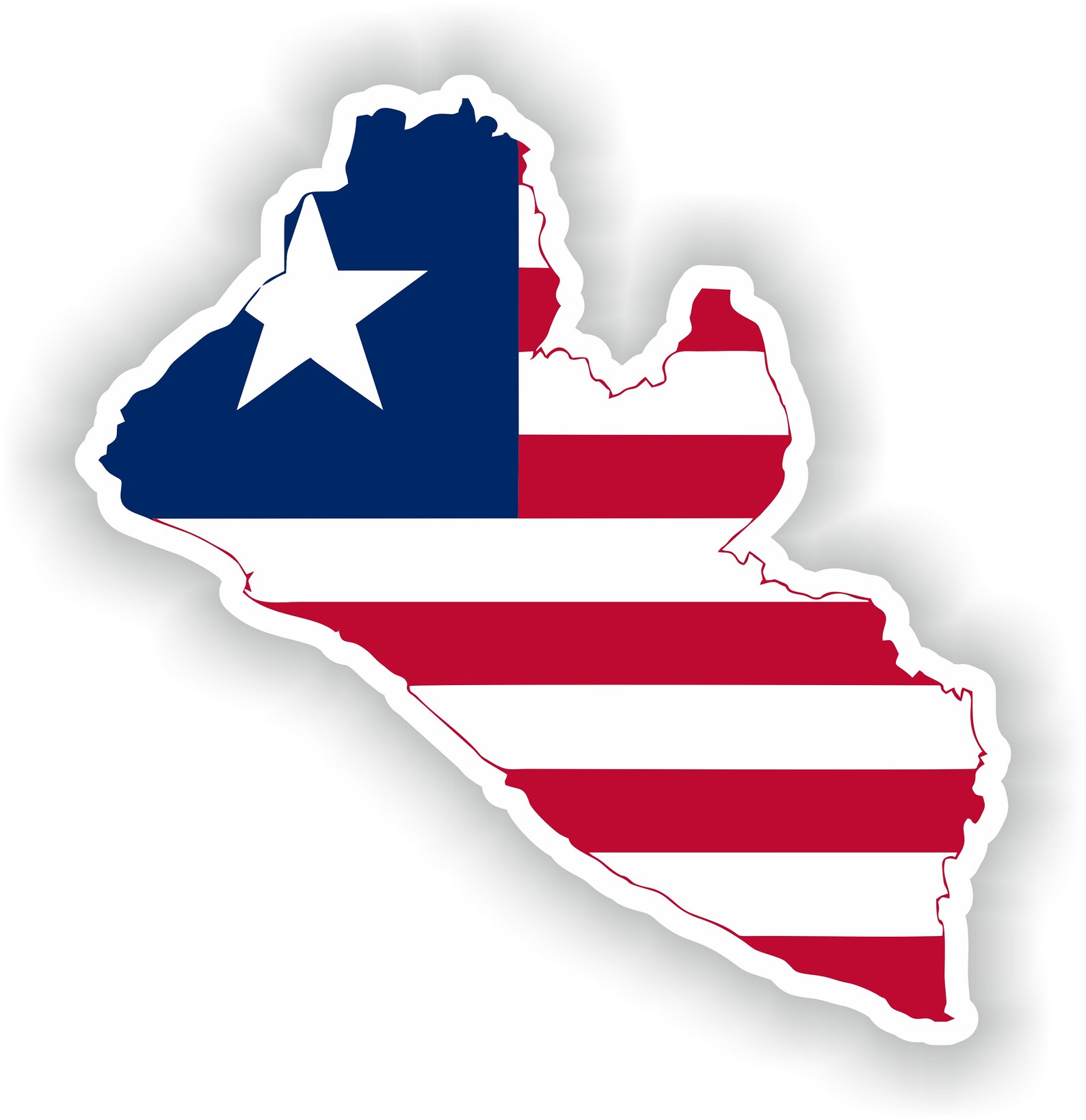 Liberia Map Sticker Flag for Laptop Book Fridge Guitar Motorcycle ...