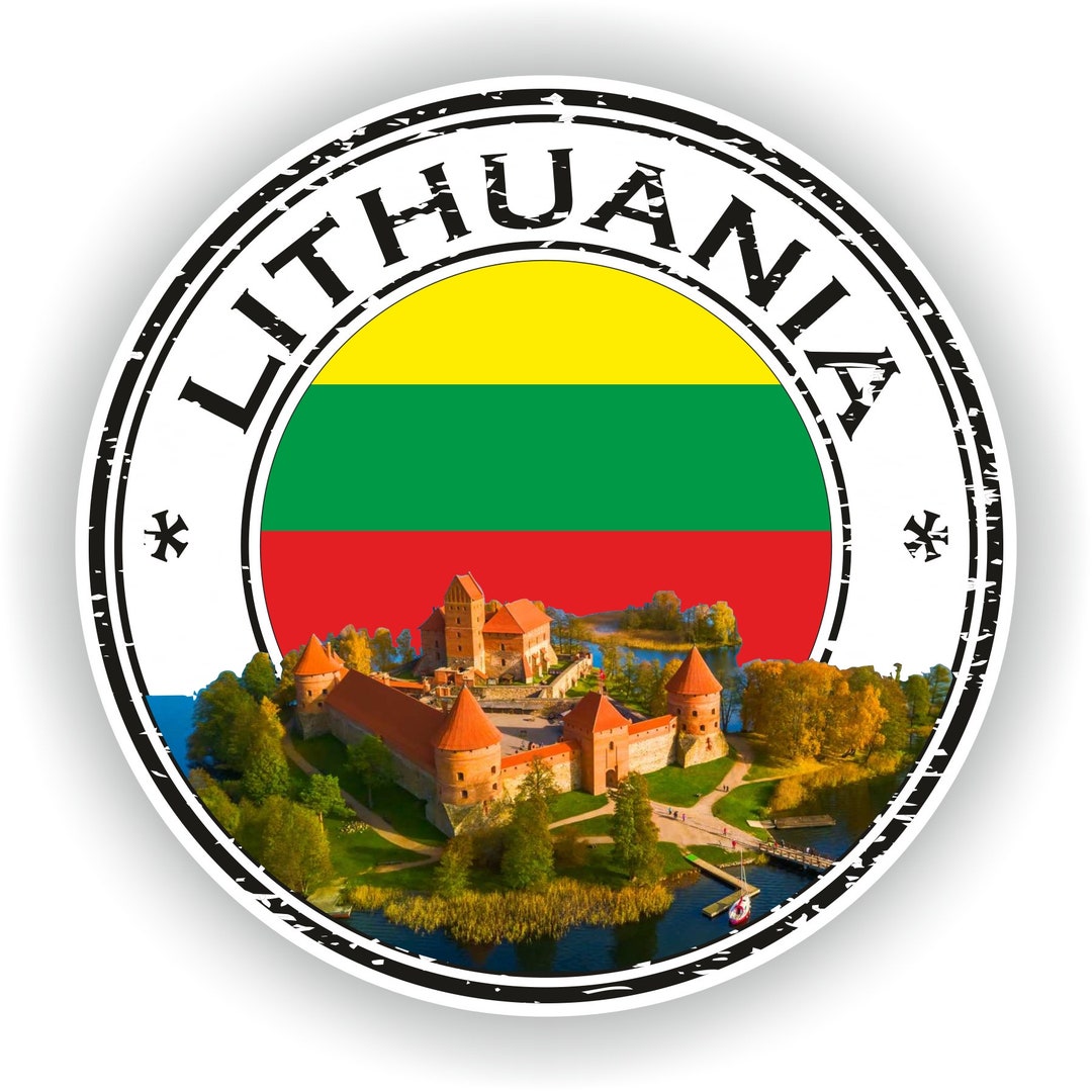 Lithuania Seal Sticker Round Flag for Laptop Book Fridge Guitar ...