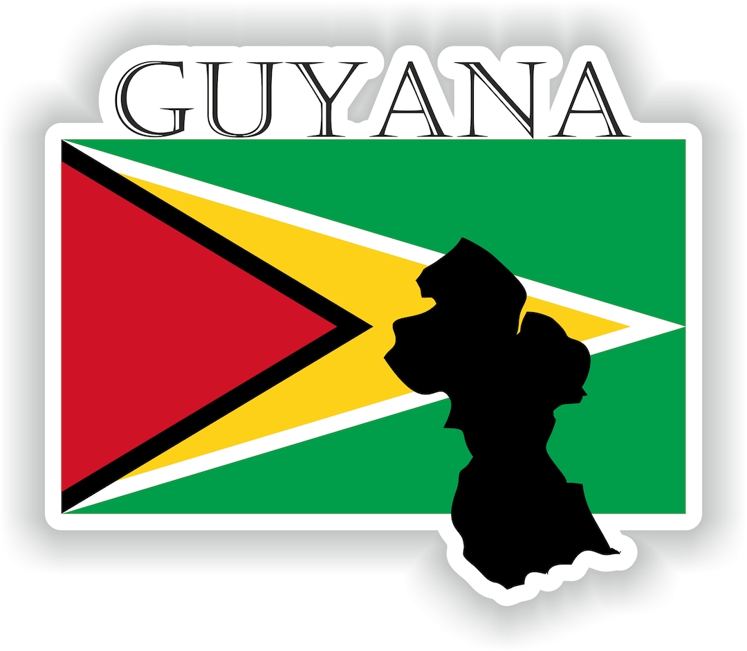 Guyana Sticker Flag MF for Laptop Book Fridge Guitar Motorcycle Helmet ...