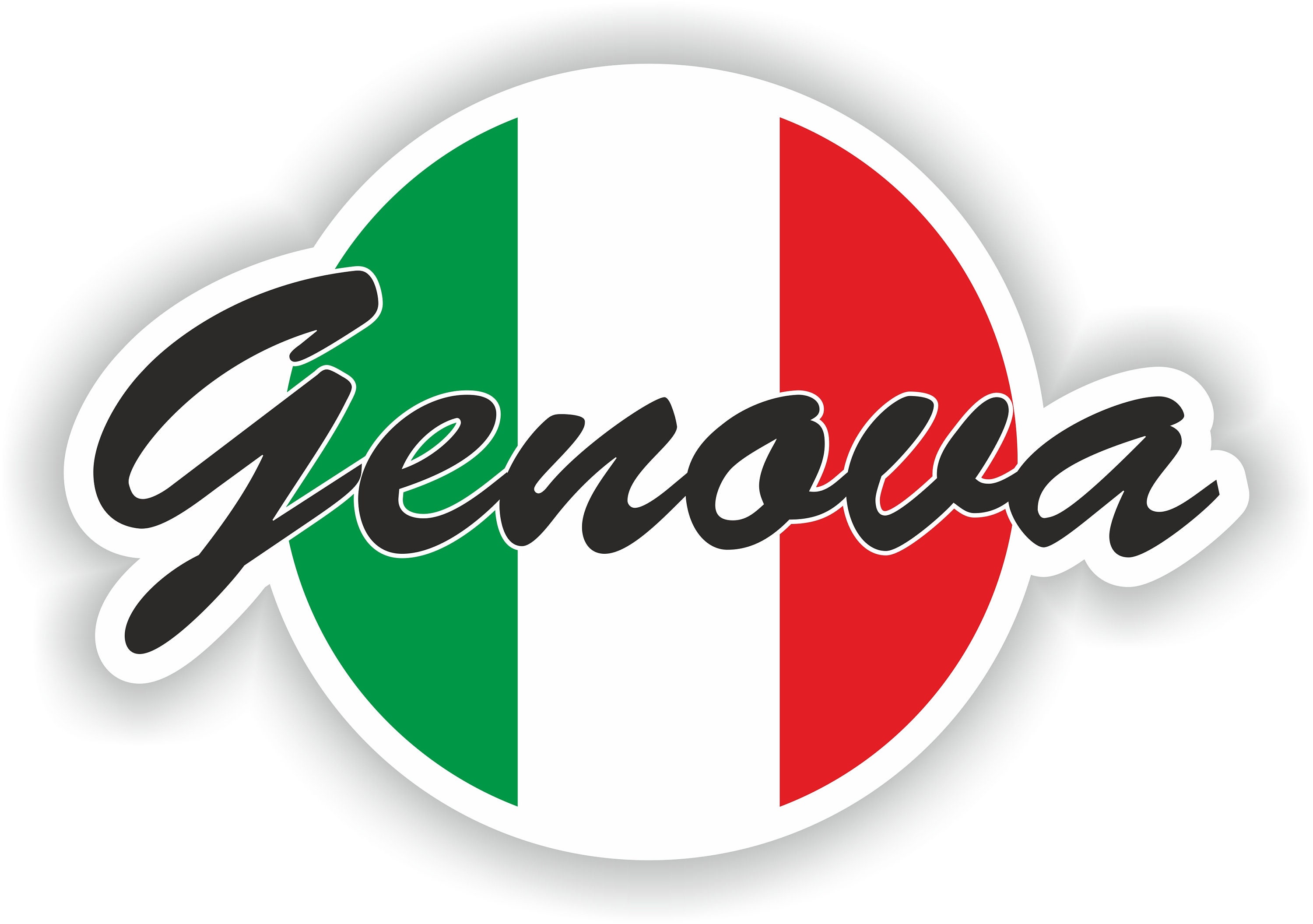 Genova Italy Country Code Oval Sticker With Flag for Bumper Laptop Book ...