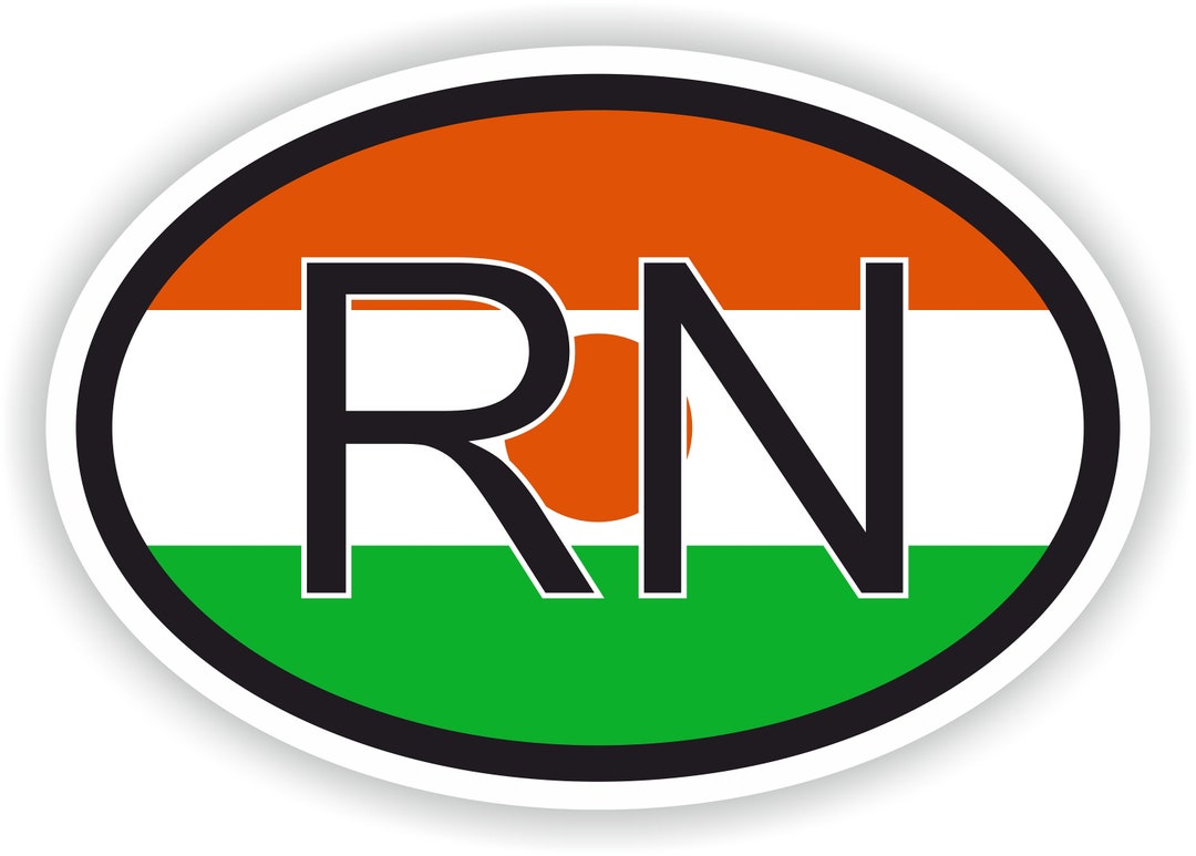 NIGER Country Code Oval Sticker With Flag for Bumper Laptop Book Fridge ...