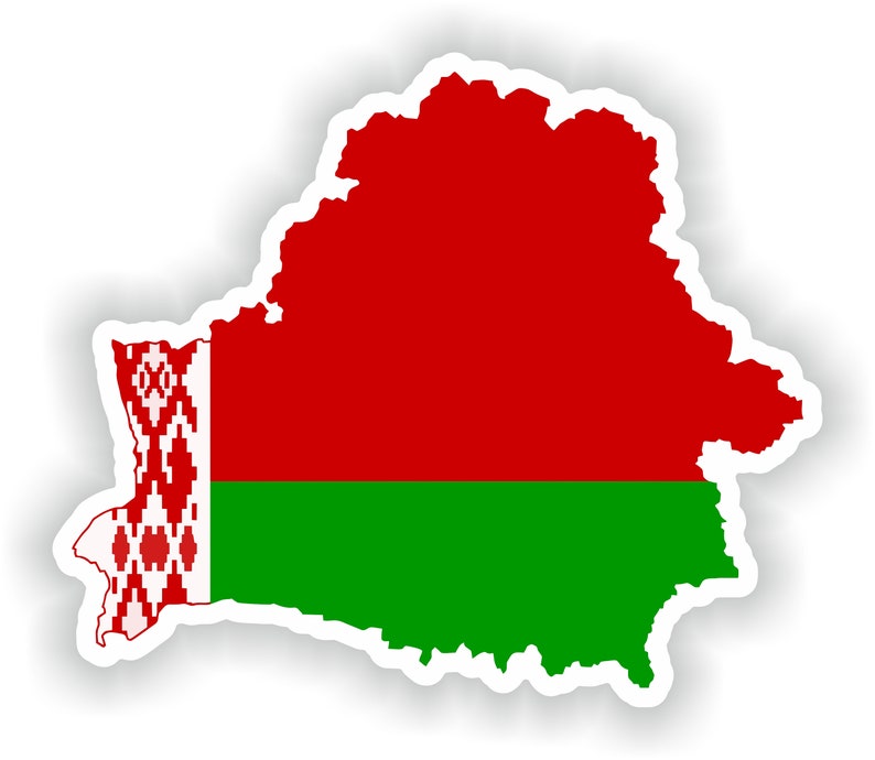 Belarus Map Flag Silhouette Sticker For Laptop Book Fridge Guitar