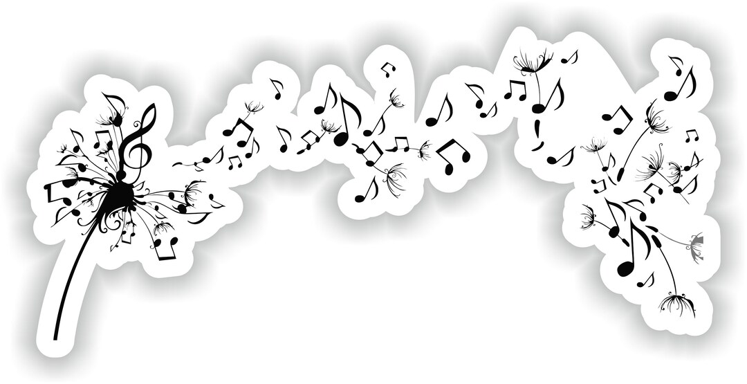 Music Note Sticker for Bumper Car Van Truck Motorcycle Helmet Toolbox ...