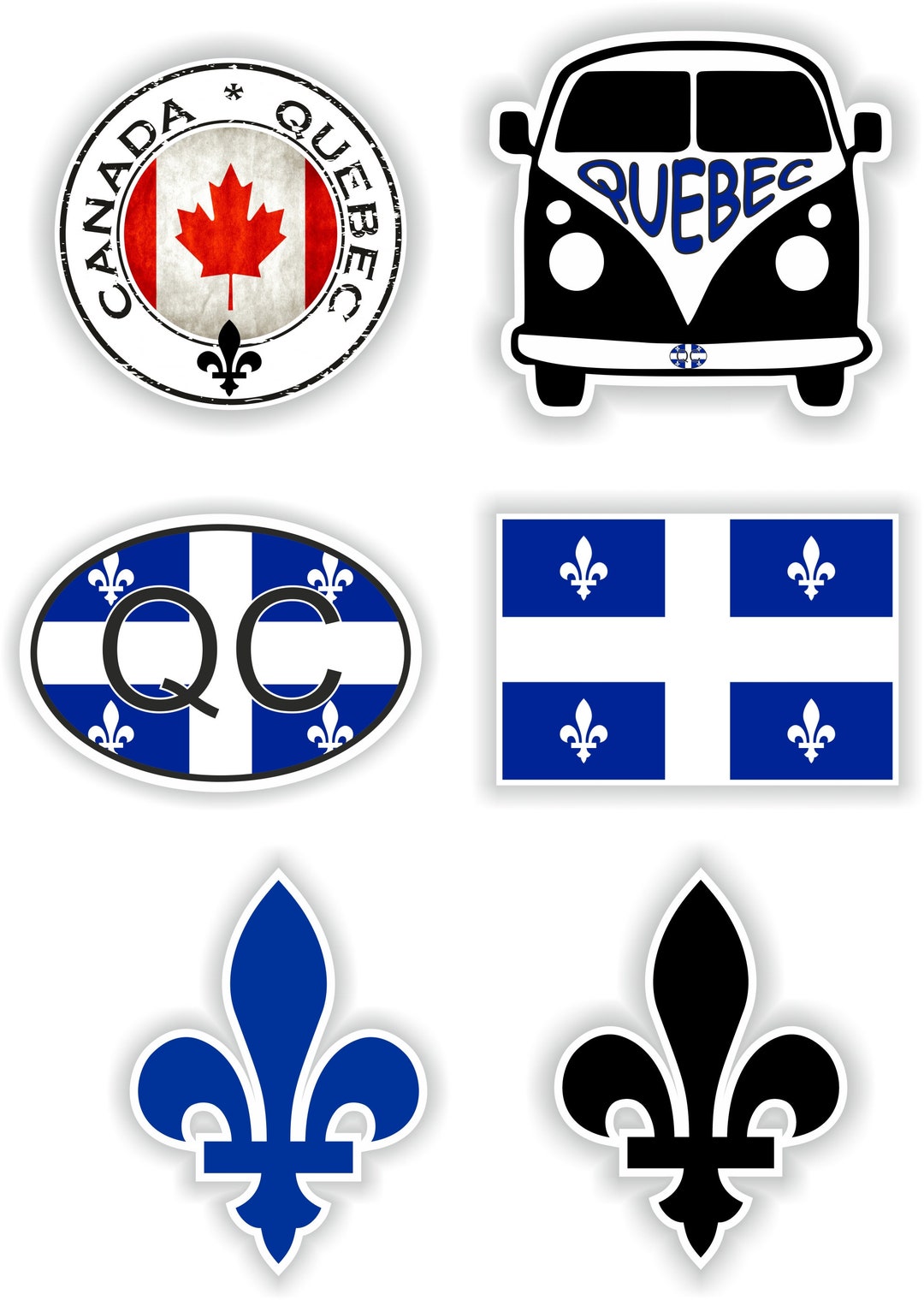 Quebec Set of Stickers for Laptop Book Water Bottle Fridge Guitar ...