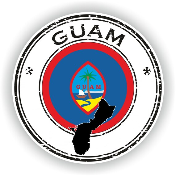 Guam Seal Sticker Round Flag for Laptop Book Fridge Guitar | Etsy