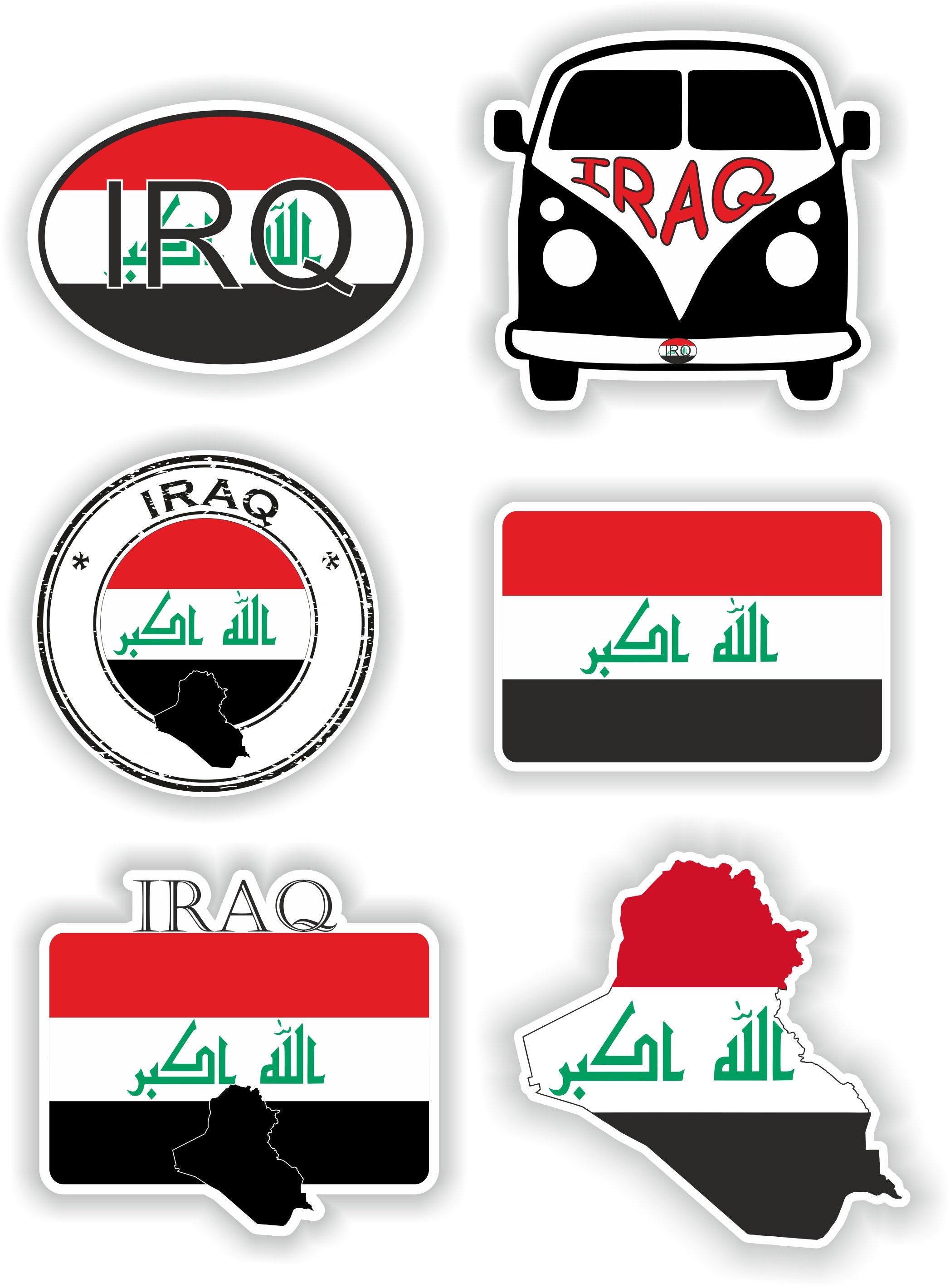 Iraq Set of Stickers for Laptop Book Water Bottle Fridge Guitar ...