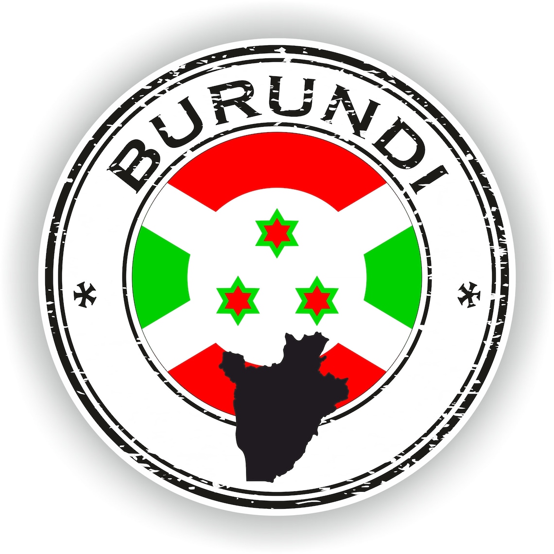 Burundi Seal Sticker Round Flag for Laptop Book Fridge Guitar ...