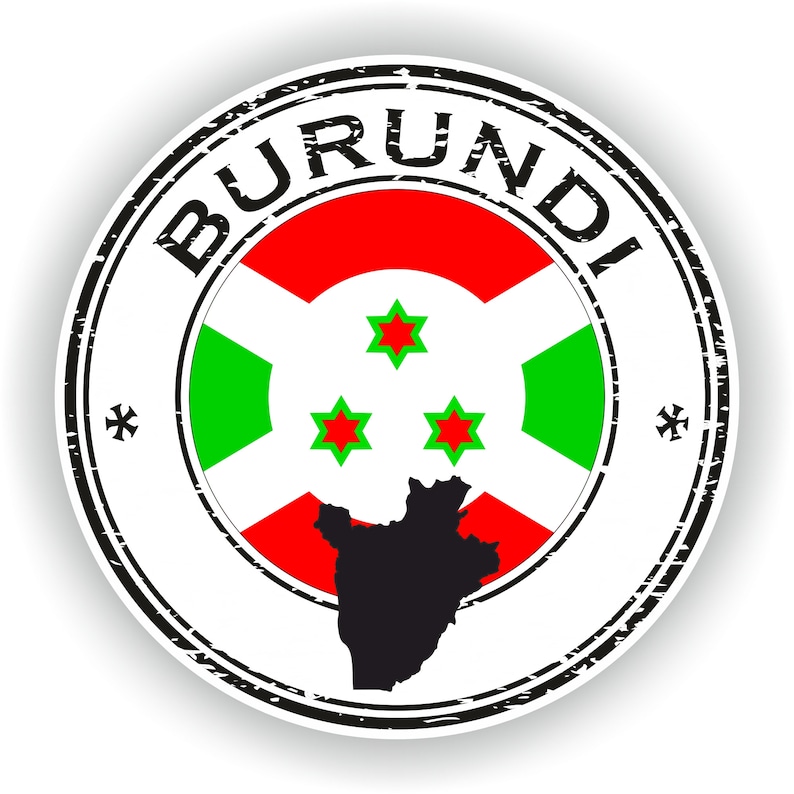 Burundi Seal Sticker Round Flag for Laptop Book Fridge Guitar ...
