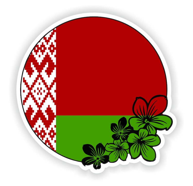 Belarus Sticker Round Flag for Laptop Book Fridge Guitar Motorcycle ...