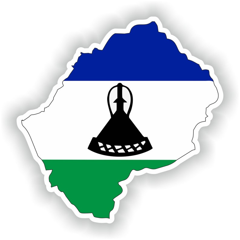 Lesotho Map Sticker Flag For Laptop Book Fridge Guitar Etsy
