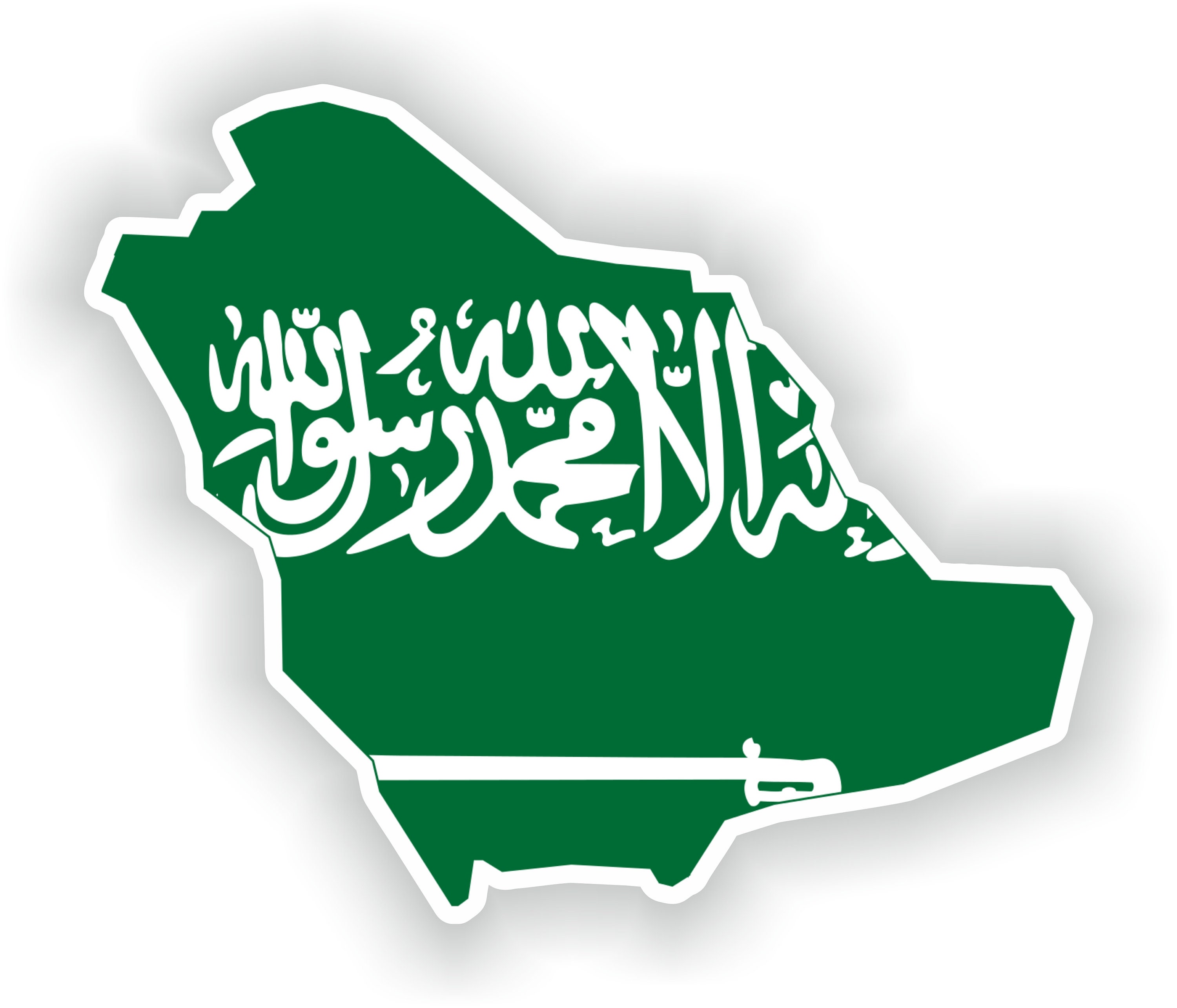 Saudi-Arabien Karte Flagge Silhouette Aufkleber für Laptop Buch ...
