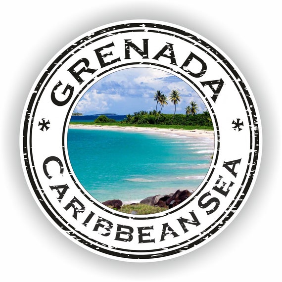 Grenada the Caribbean Sea Seal Sticker Round Flag for Laptop - Etsy