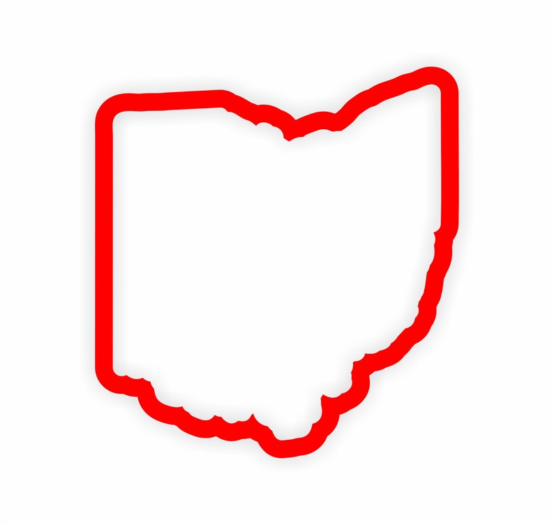 Ohio Map Flag Outline Sticker for Laptop Book Fridge Guitar Motorcycle ...