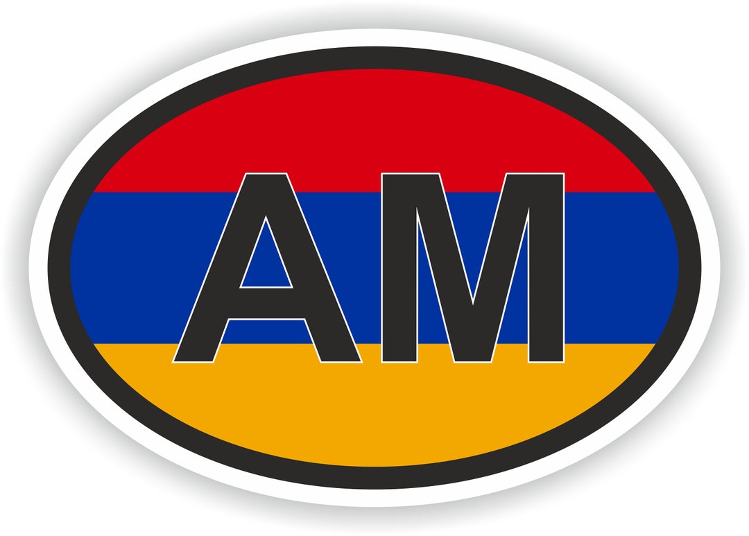 ARMENIA Country Code Oval Sticker With Flag for Bumper Laptop Book ...