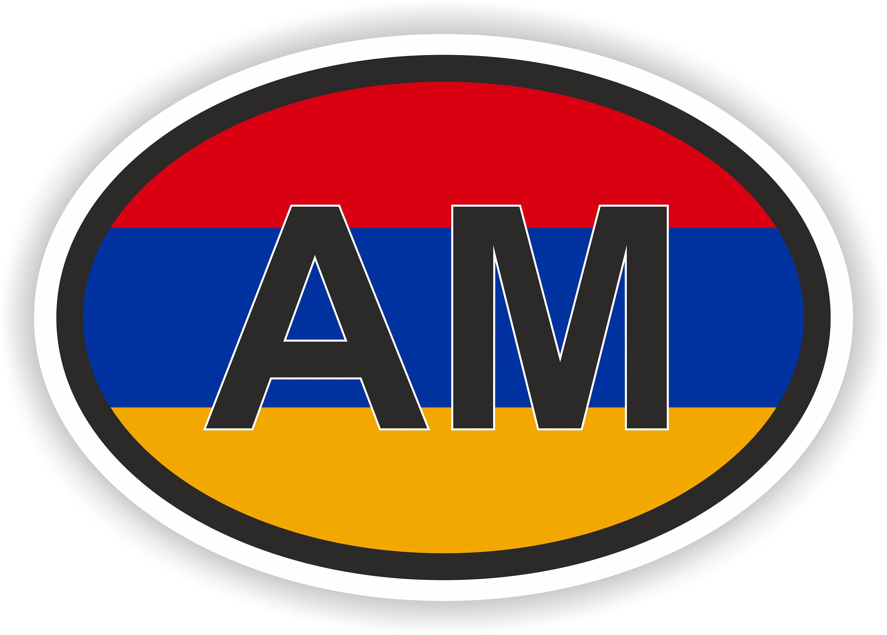 ARMENIA Country Code Oval Sticker With Flag for Bumper Laptop Book ...