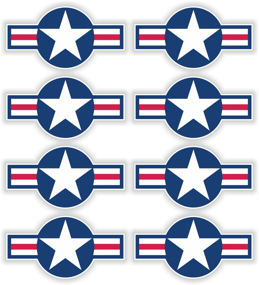 8x US Airstars Blue Air Force Star Military Stickers for Laptop Book ...