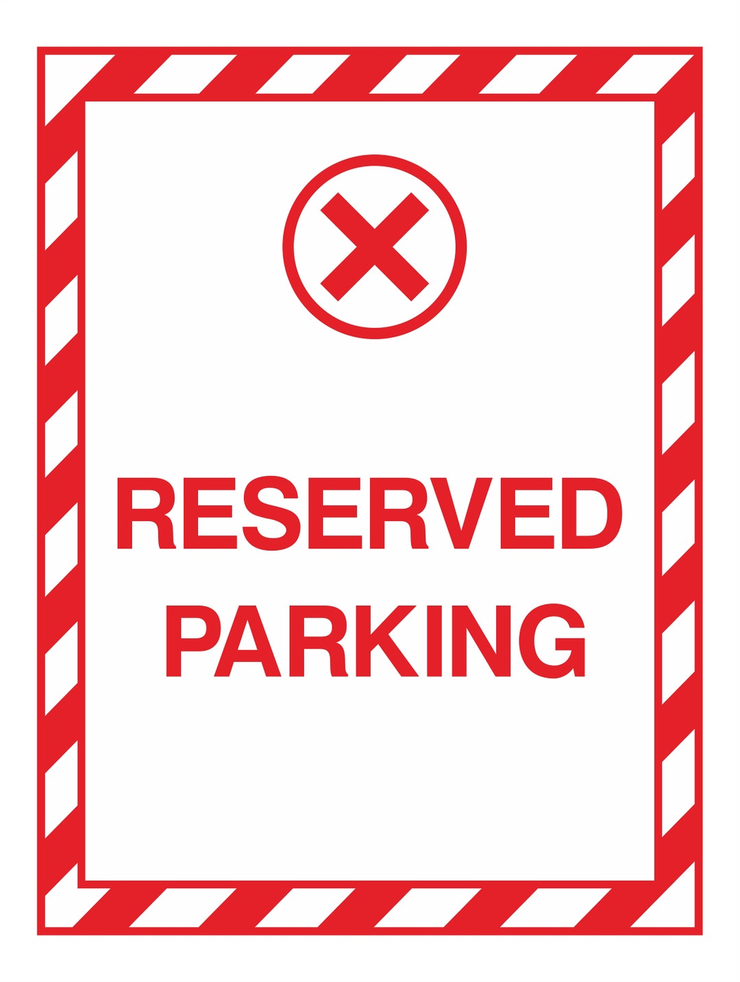 Reserved Parking Sign Warning Sticker for Bumper Car Laptop Book ...