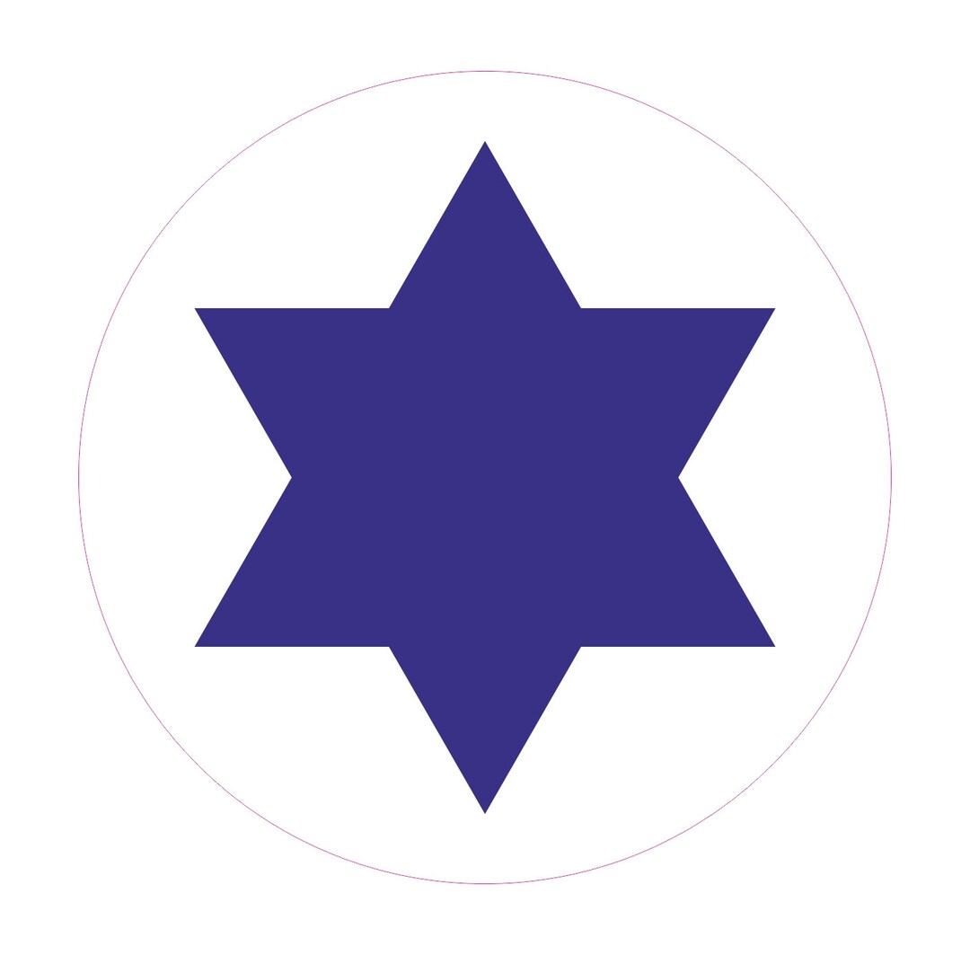 David Star Round White and Blue Judaism Religion Jewish Emblem Sticker ...