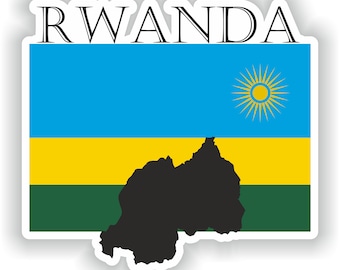 Map of Rwanda, Rwandan Map, Black and White Detailed Solid Outline ...