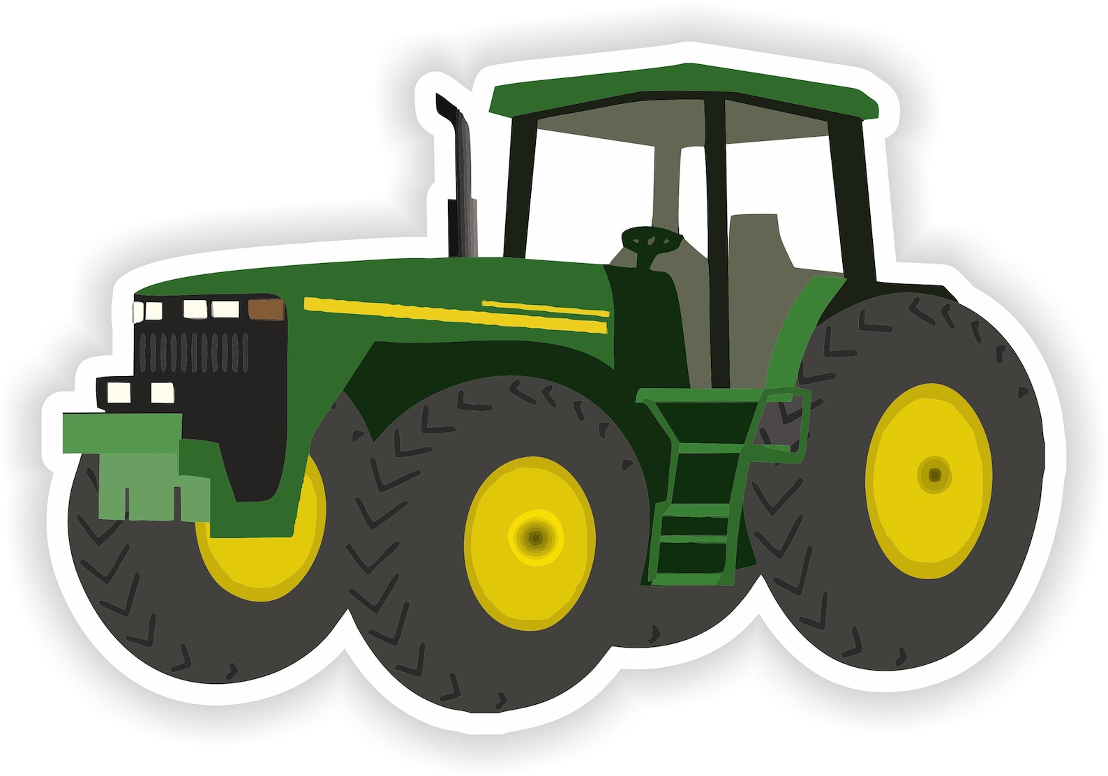 Tractor Green Sticker for Bumper Car Van Truck Motorcycle Helmet ...