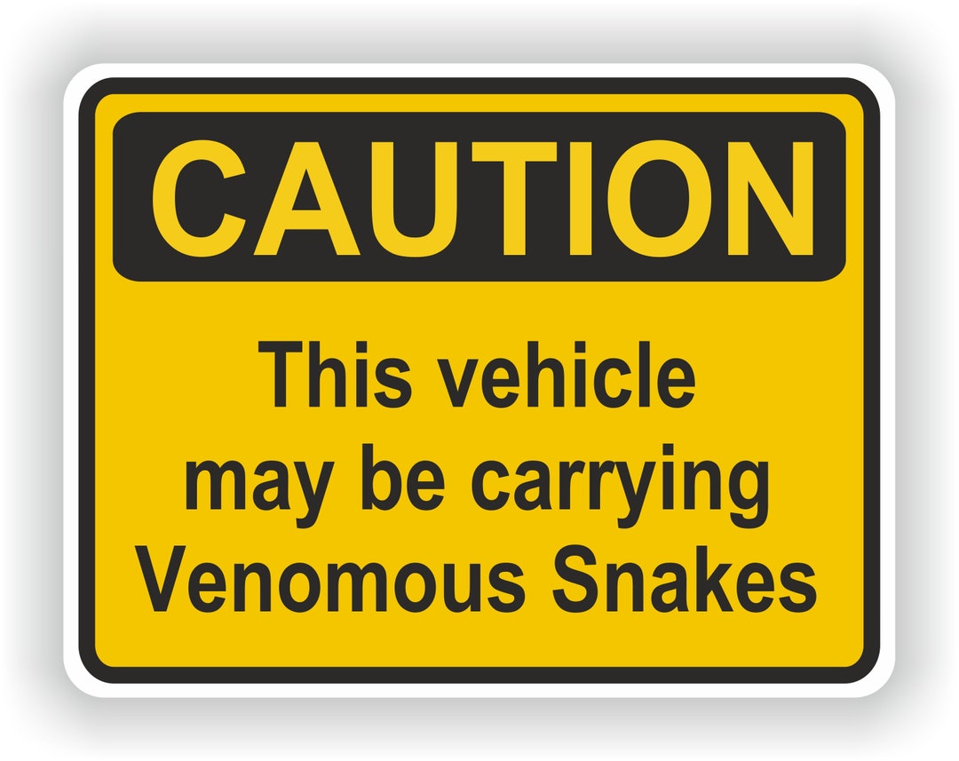 Venomous Snakes Caution Sticker for Bumper Car Locker Door Truck Laptop ...